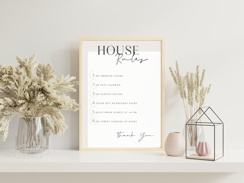 Airbnb House Rules Sign Bundle Template Editable Airbnb - Etsy
