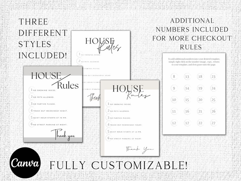 Airbnb House Rules Sign Bundle Template Editable Airbnb - Etsy