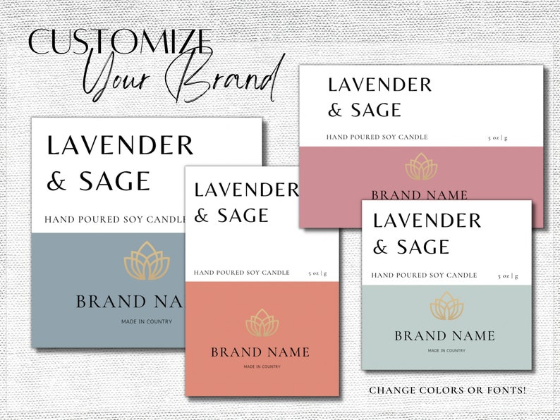 Printable Candle Labels Template Modern Candle Label Design - Etsy