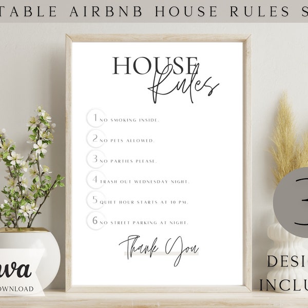 Airbnb House Rules - Etsy