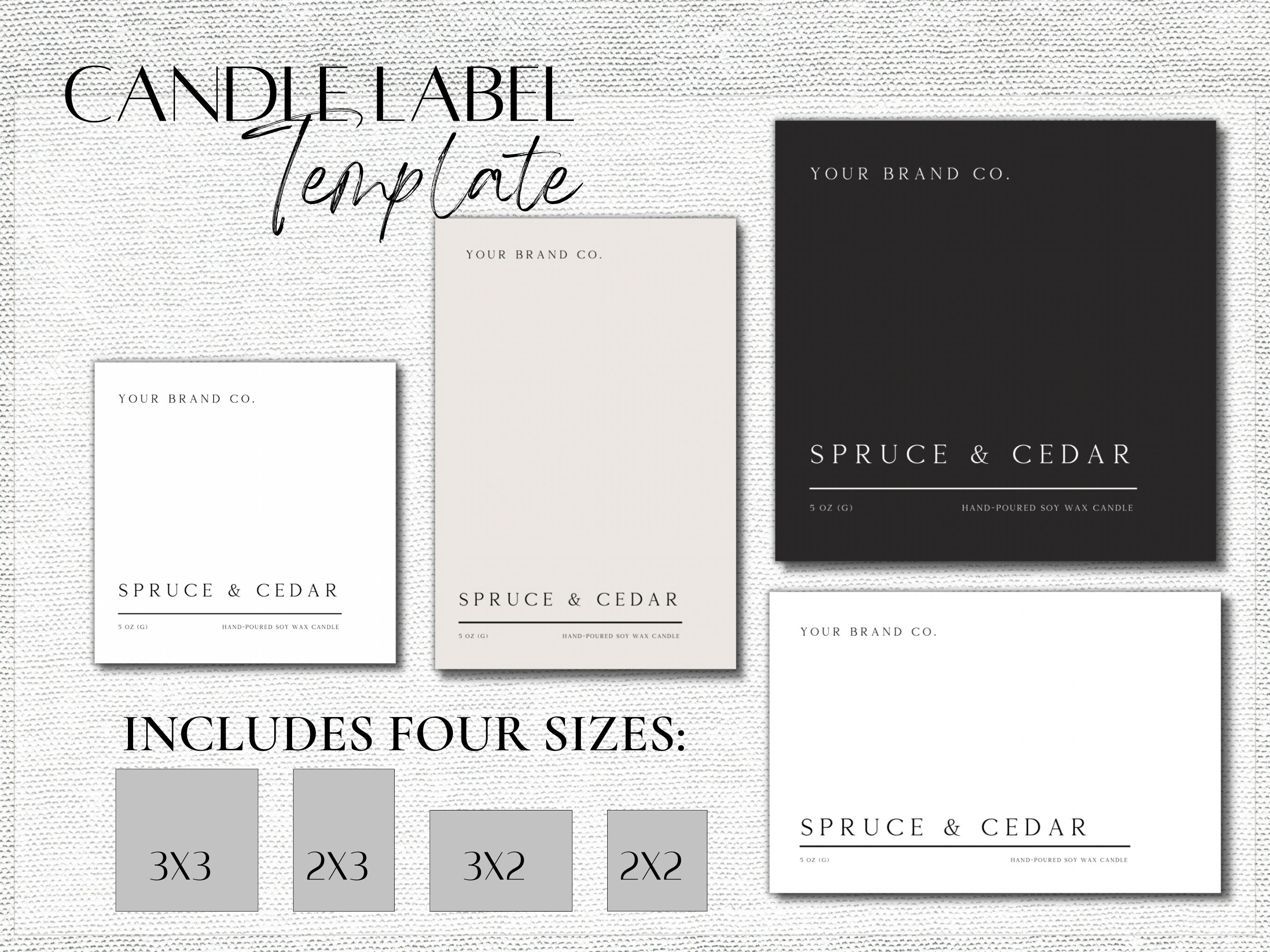 Printable Candle Label Template, Modern Candle Label Design ...