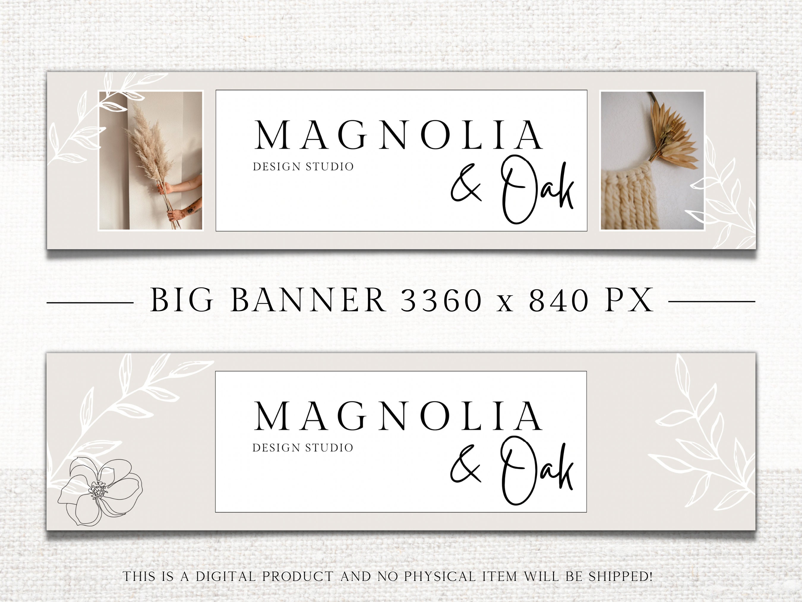 Minimal Etsy Shop Banner Neutral Etsy Cover Template DIY - Etsy