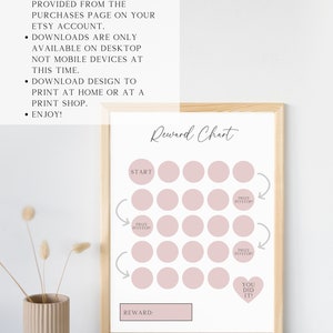 Printable Adult Reward Chart, Pink Behavior Chart, Daily Chore Chart ...