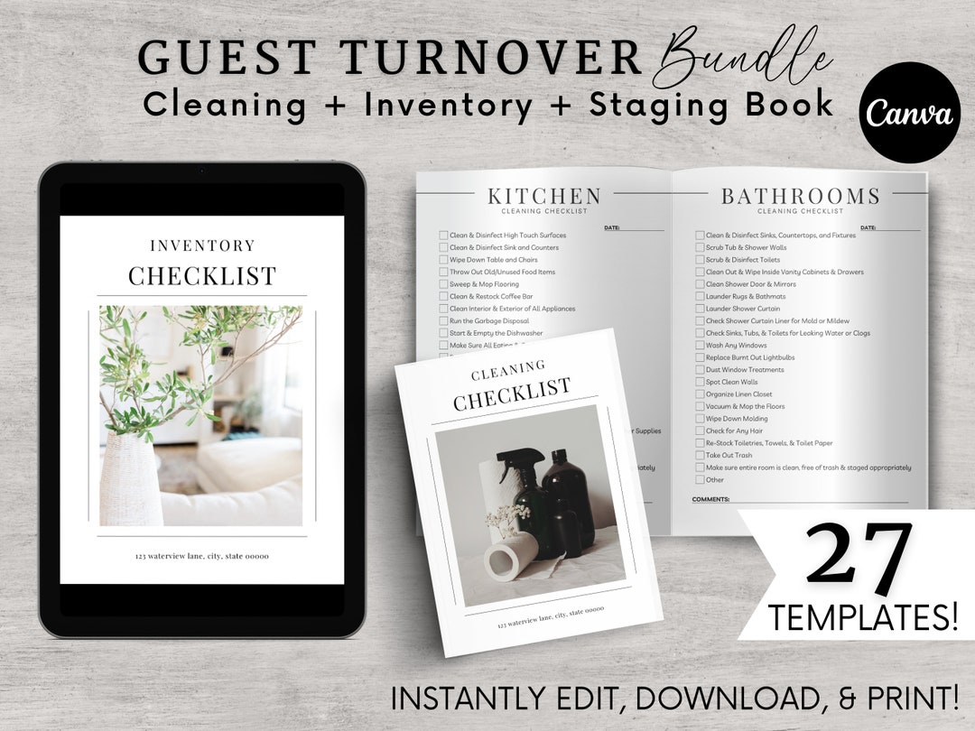 Airbnb Guest Turnover Binder Template, Editable Airbnb Inventory ...