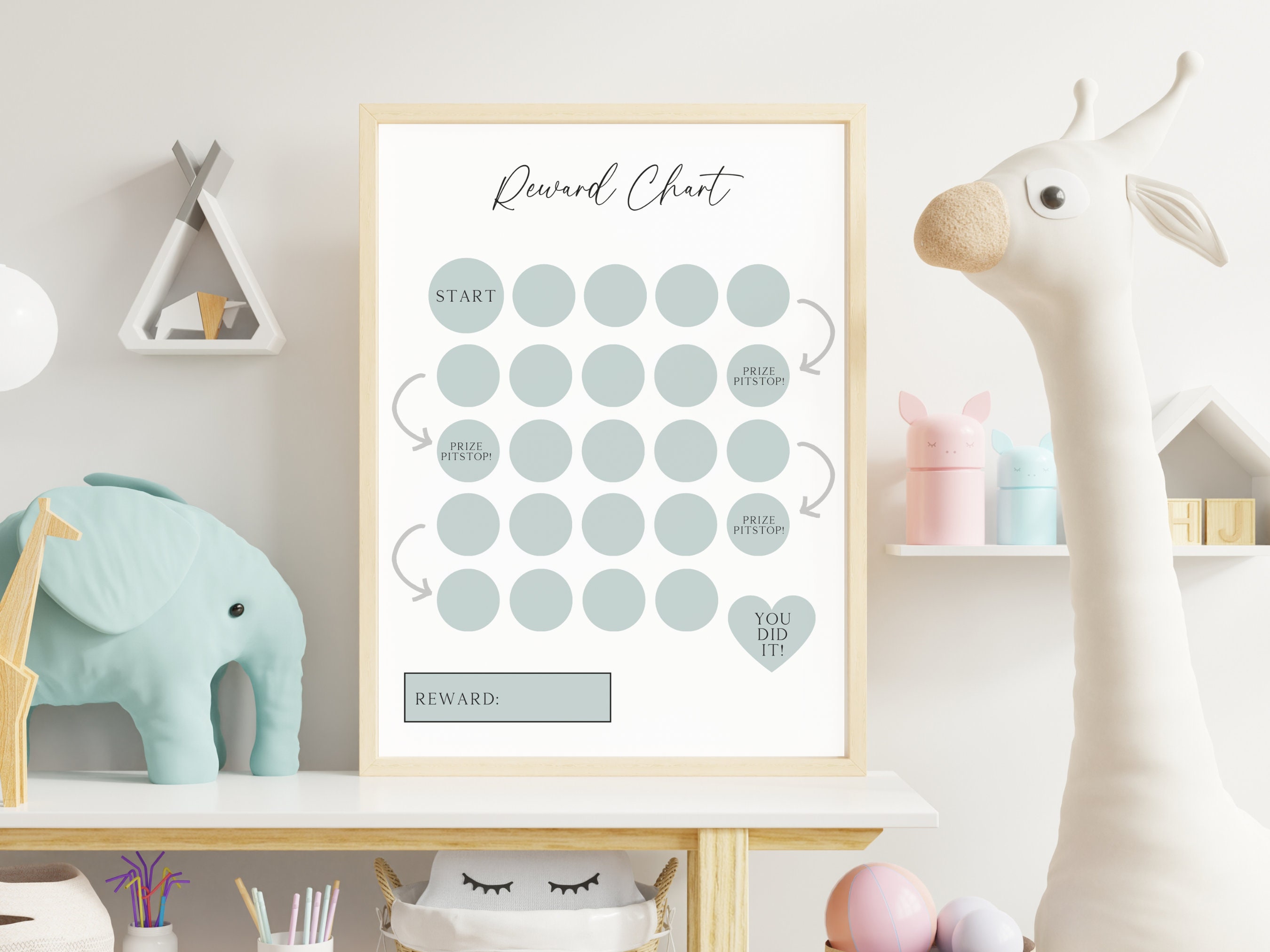 Printable Minimal Reward Chart Printable Green Behavior - Etsy Australia