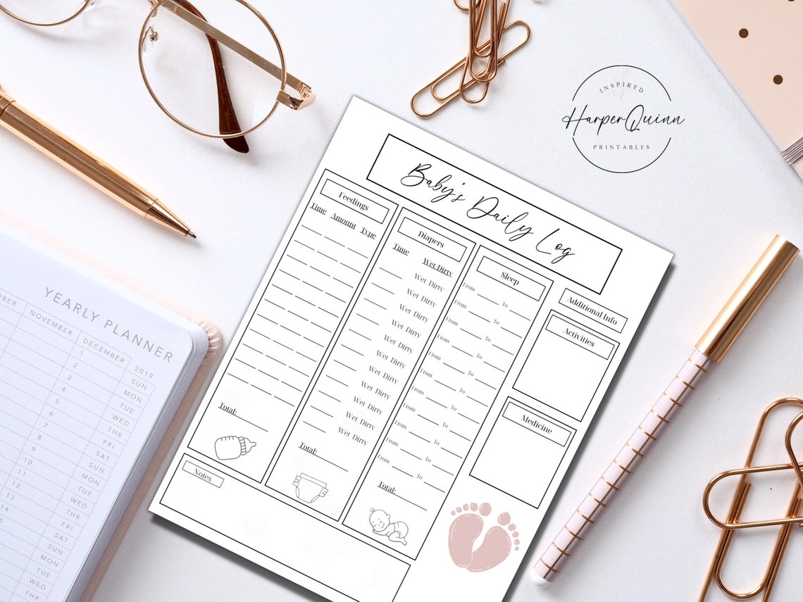 Baby Daily Log Infant Daily Log Newborn Daily Log Baby - Etsy