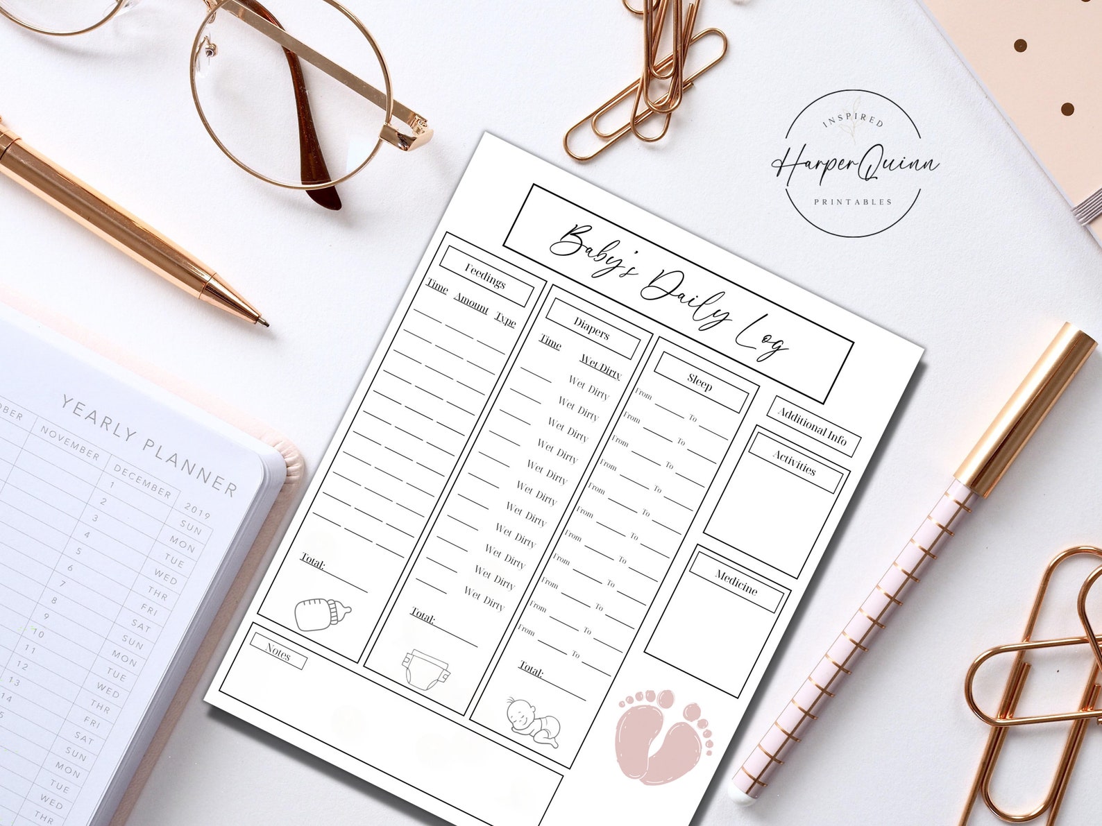 Baby Daily Log Infant Daily Log Newborn Daily Log Baby - Etsy