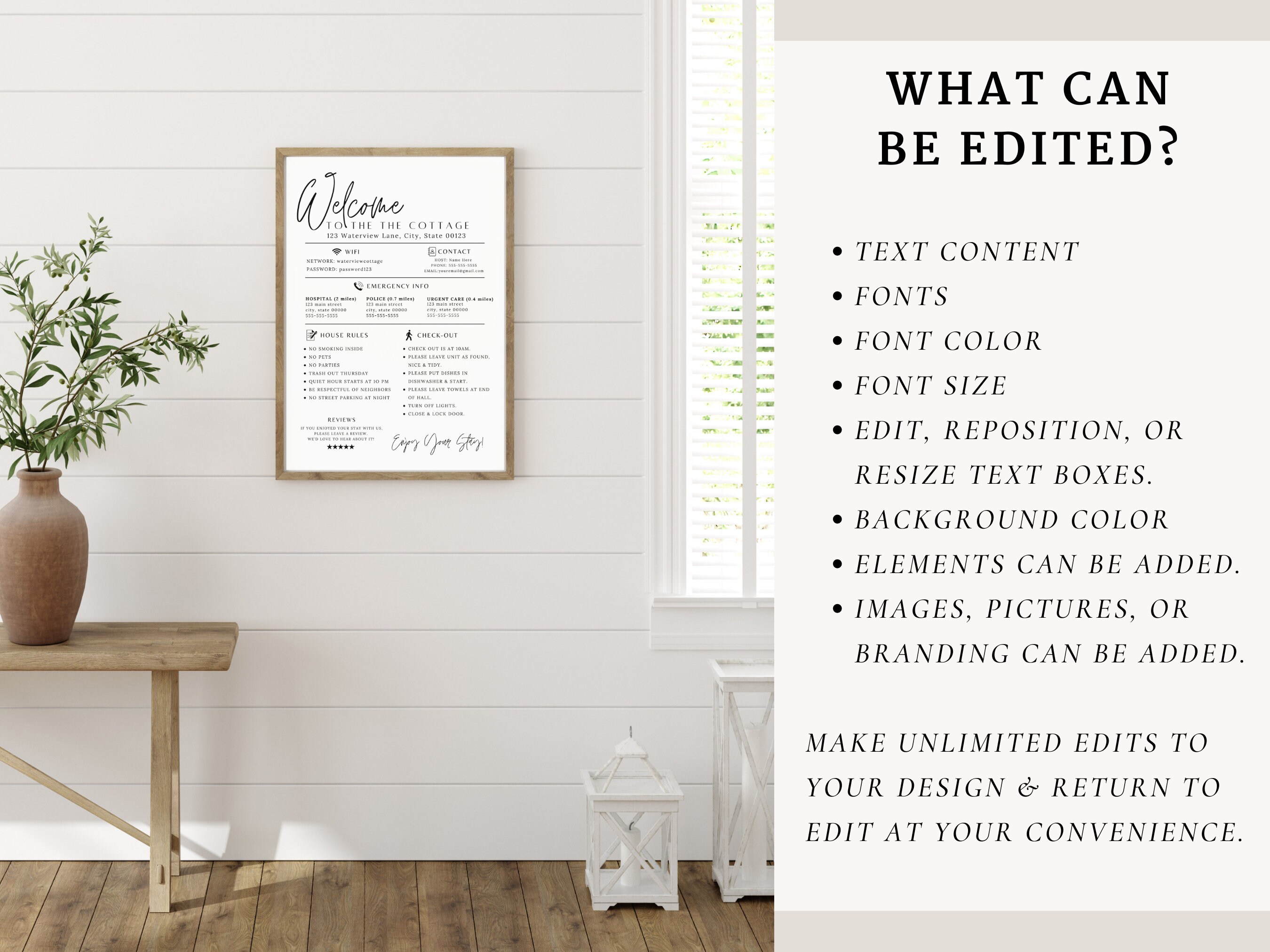 Welcome Sign for Airbnb Hosts, Vacation Rental Printable, Guest Arrival ...