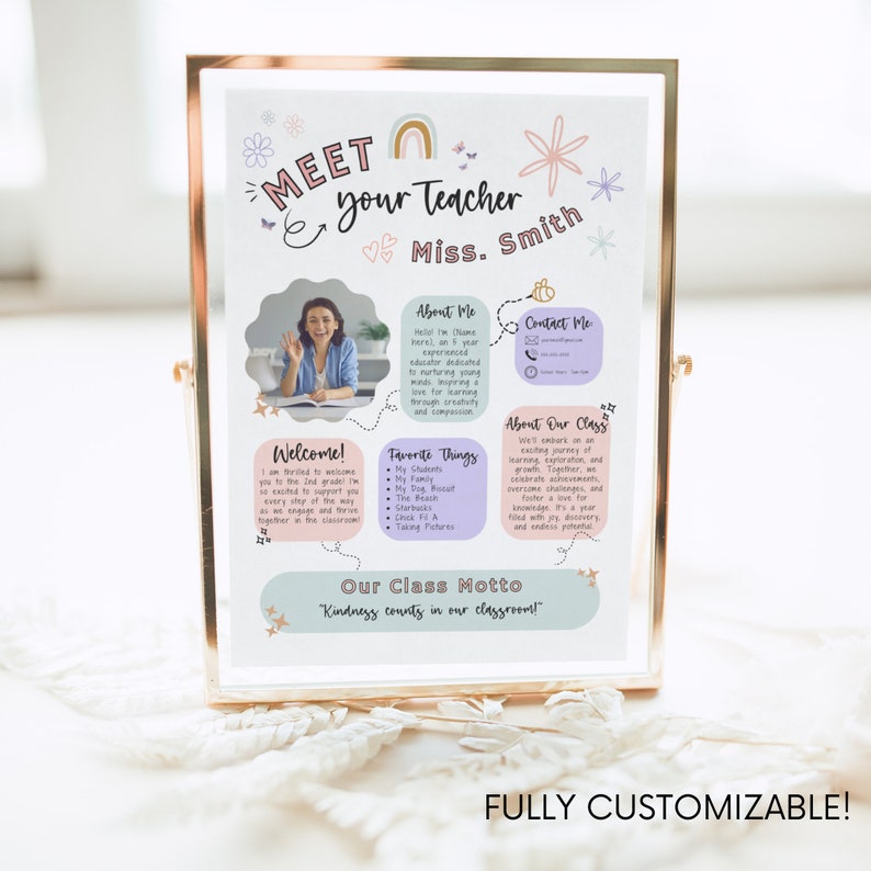 Meet the Teacher Template, Back to School Flyer, Teacher Introduction ...