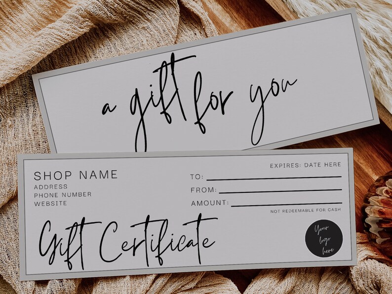 Gift Certificate Template Printable Gift Voucher Editable - Etsy