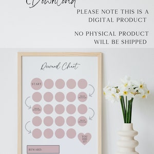 Printable Adult Reward Chart, Pink Behavior Chart, Daily Chore Chart ...