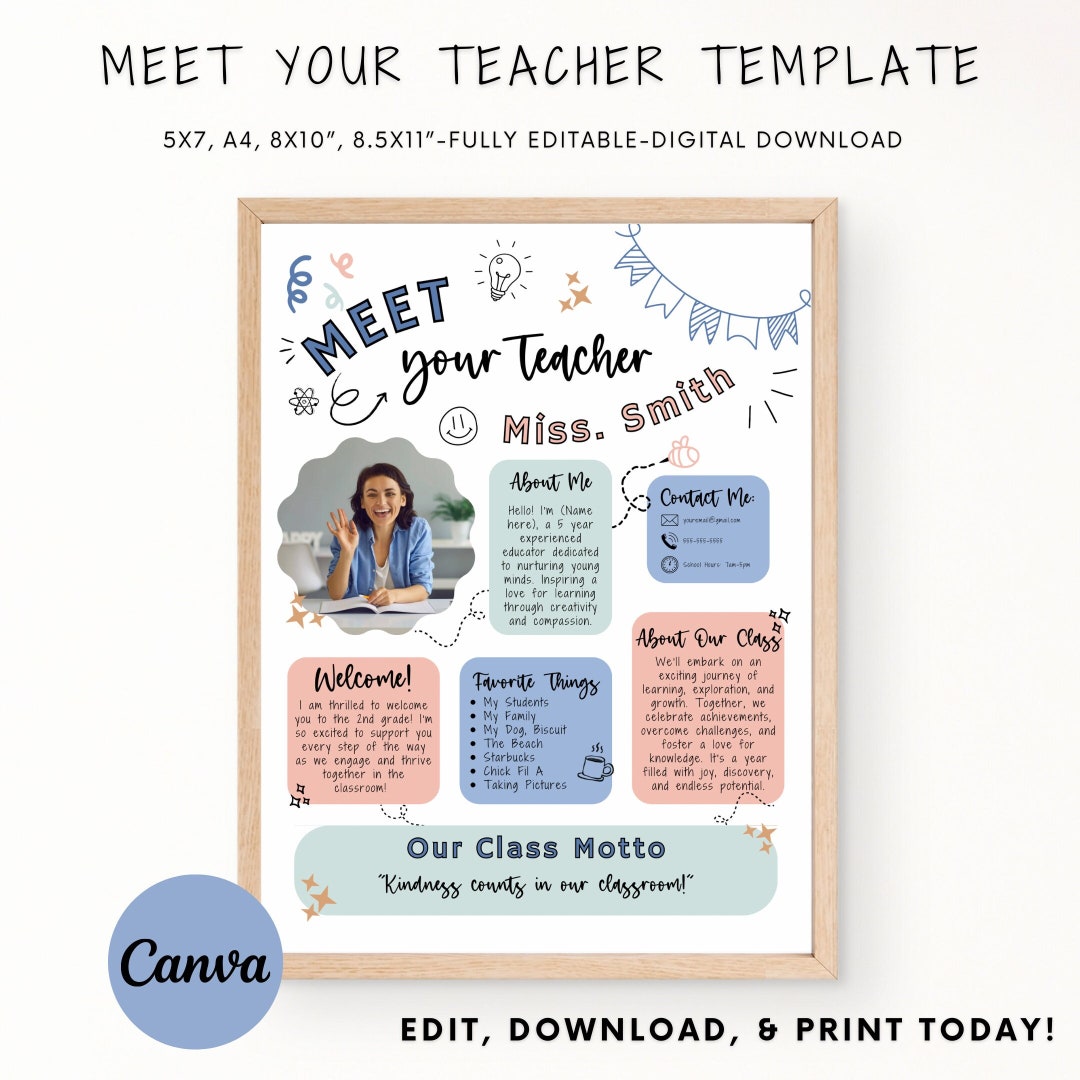 Meet the Teacher Template Meet Theteacher Kindergarten Letter Meet the ...