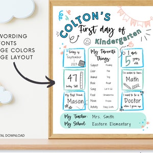 Printable Editable Back to School Sign Kids First Day and Last - Etsy