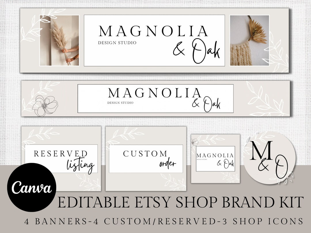 Minimal Etsy Shop Banner, Neutral Etsy Cover Template, DIY Etsy Store ...