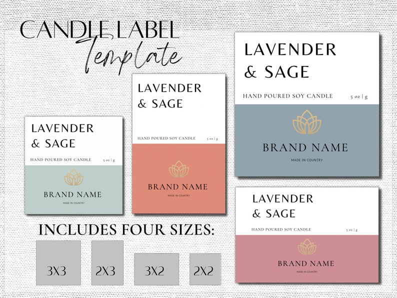 Printable Candle Labels Template Modern Candle Label Design - Etsy