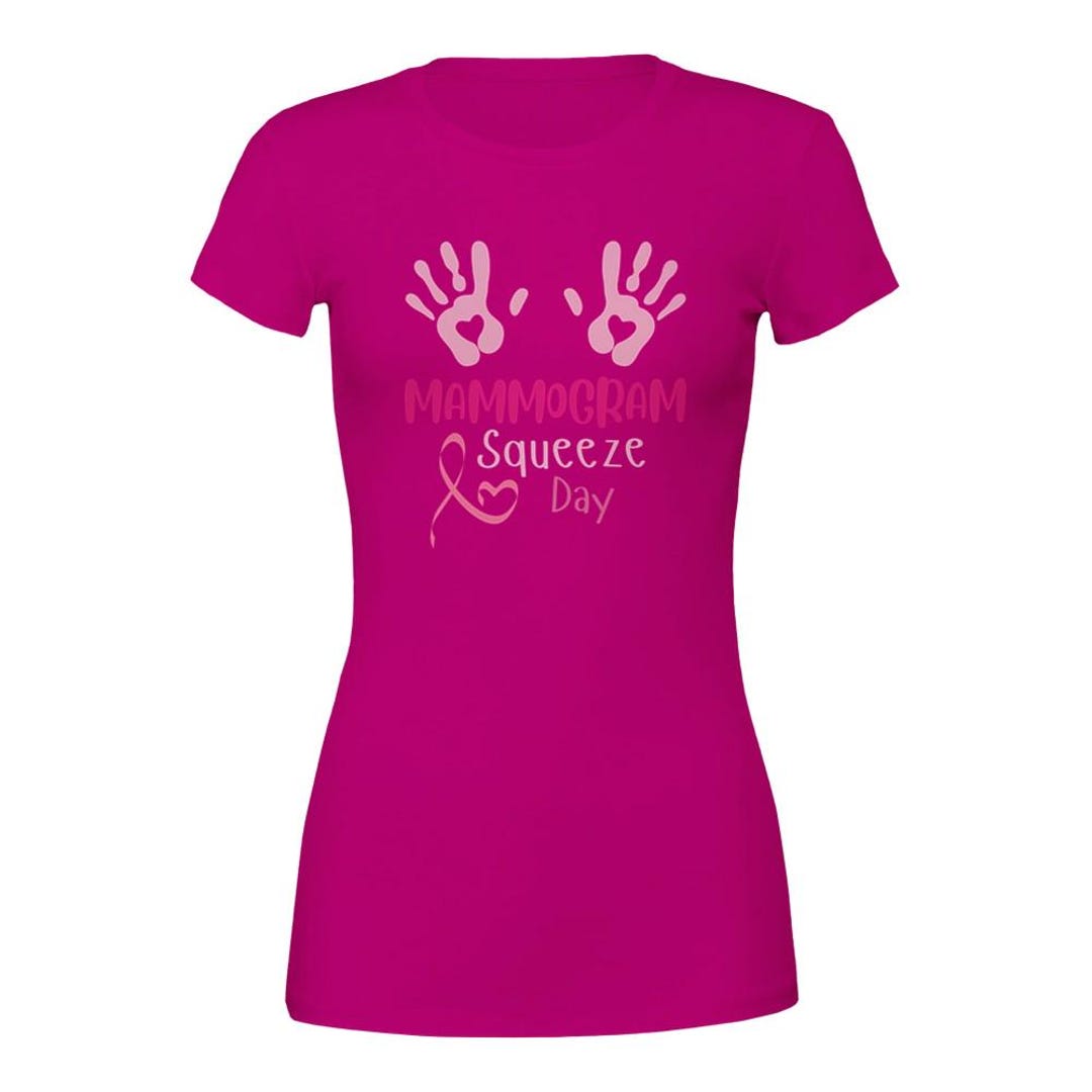 Breast Cancer Mammogram Squeeze Day Premium Womens Crewneck T-shirt ...