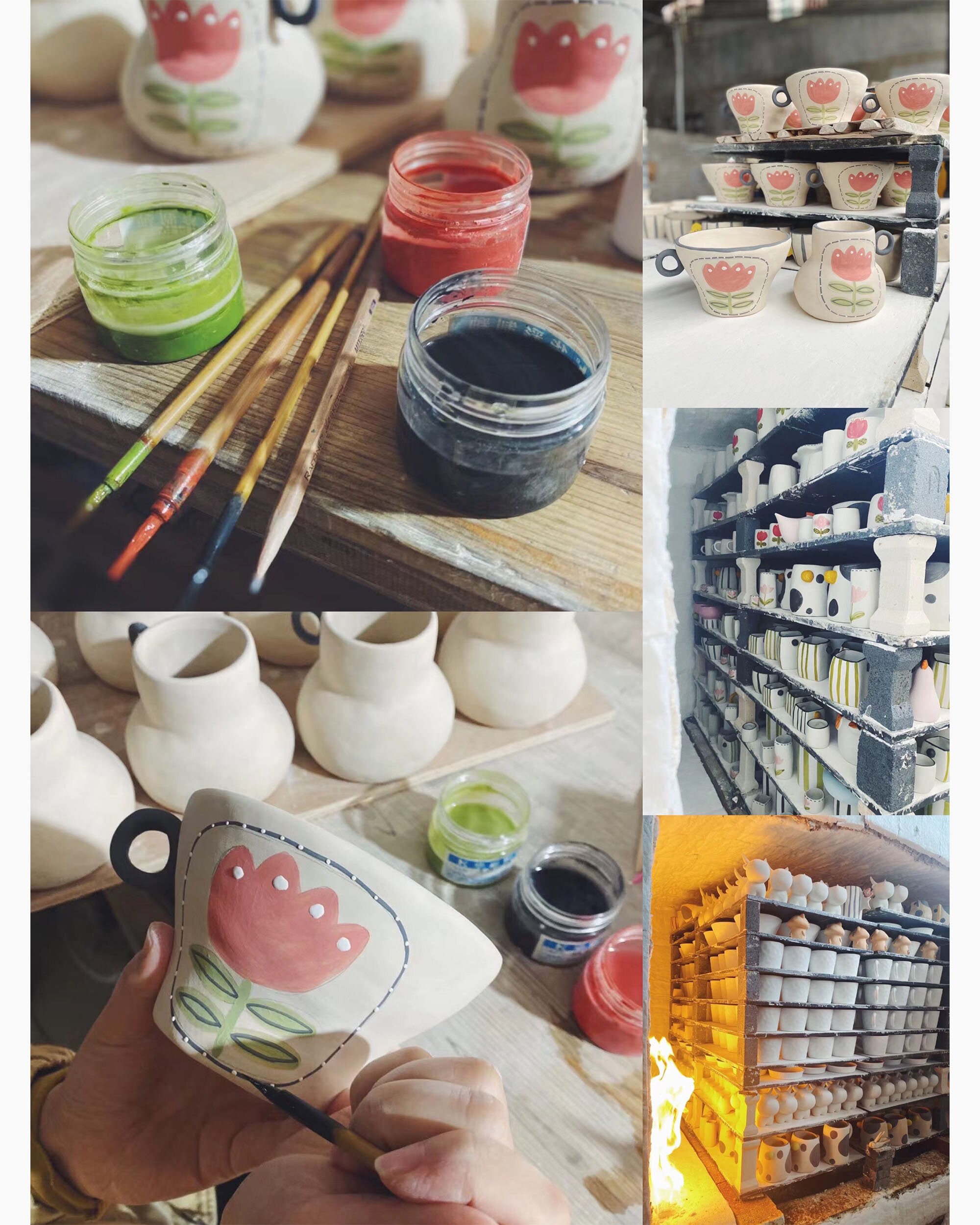 Handmade Planter Clay Pot Hand Painted Succulent Planter Indoor Outdoor ...