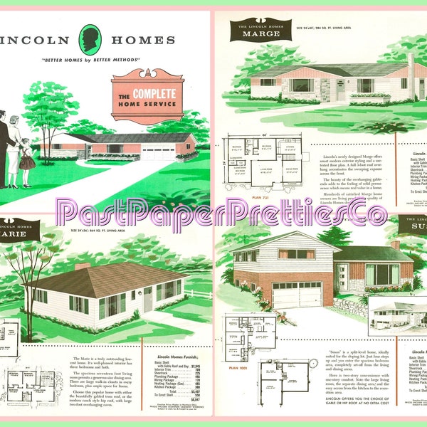 Mid Century Mod Style Home Plans - Etsy