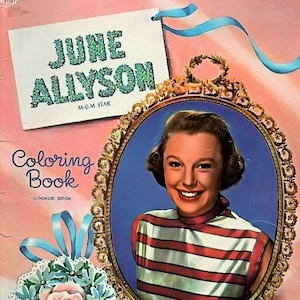 Vintage Printable Coloring Book Pages June Allyson Movie Star 1952 PDF ...
