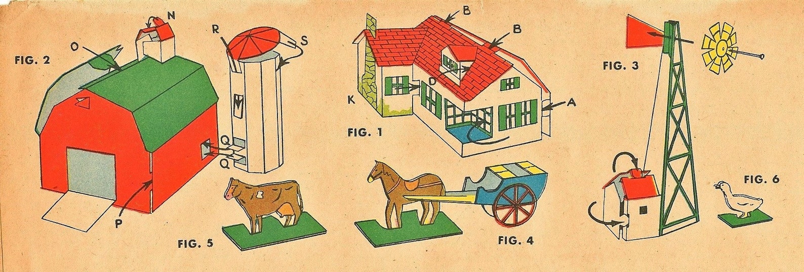 Vintage Printable Fun Farm Paper Craft Instant Digital - Etsy