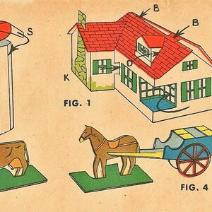 Vintage Printable Fun Farm Paper Craft Instant Digital Download ...