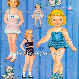 Vintage 17 Paper Dolls 1952 Printable PDF Instant Digital Download Lots ...