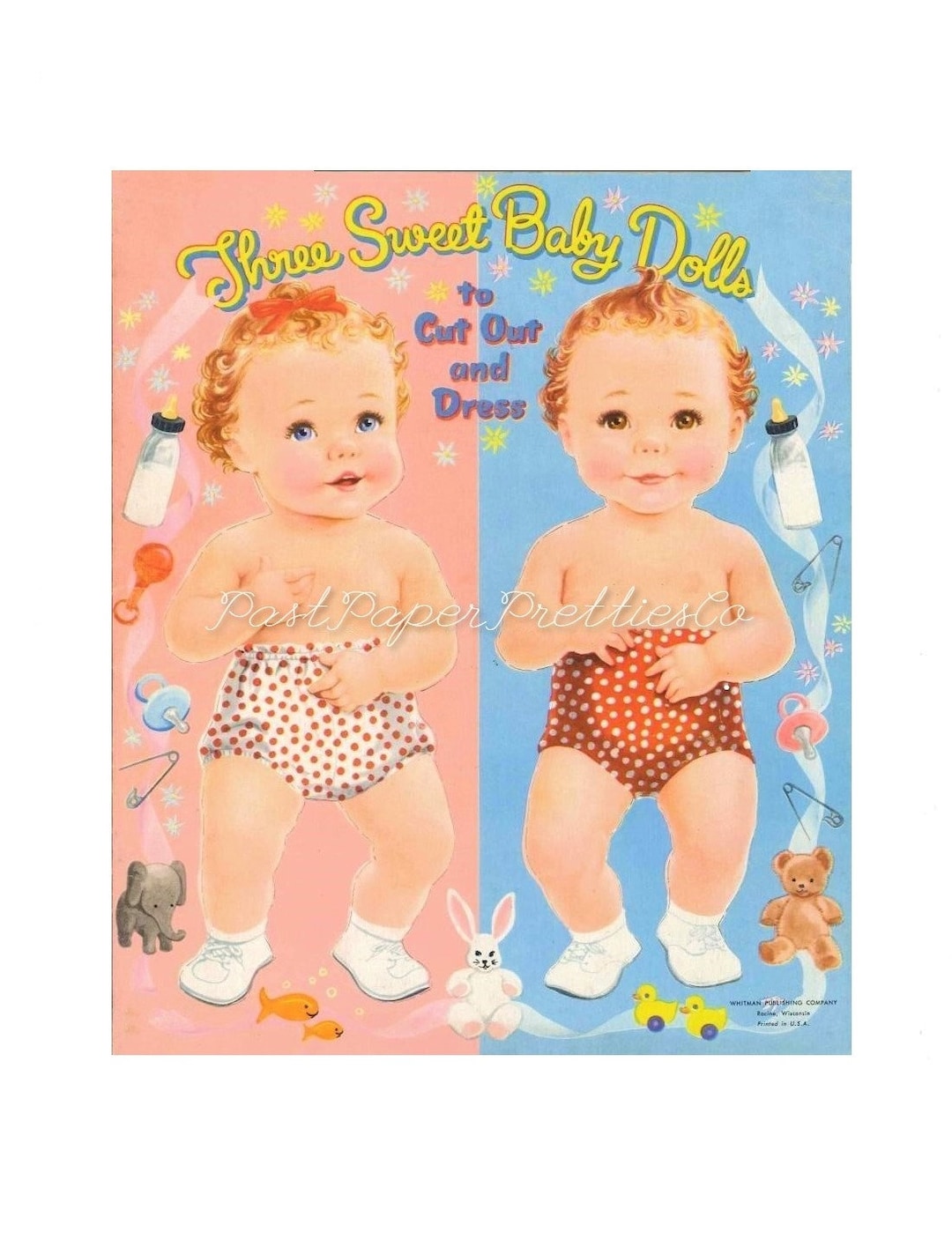 Vintage Paper Dolls Three Sweet Baby Dolls Babies to Cut Out and Dress ...