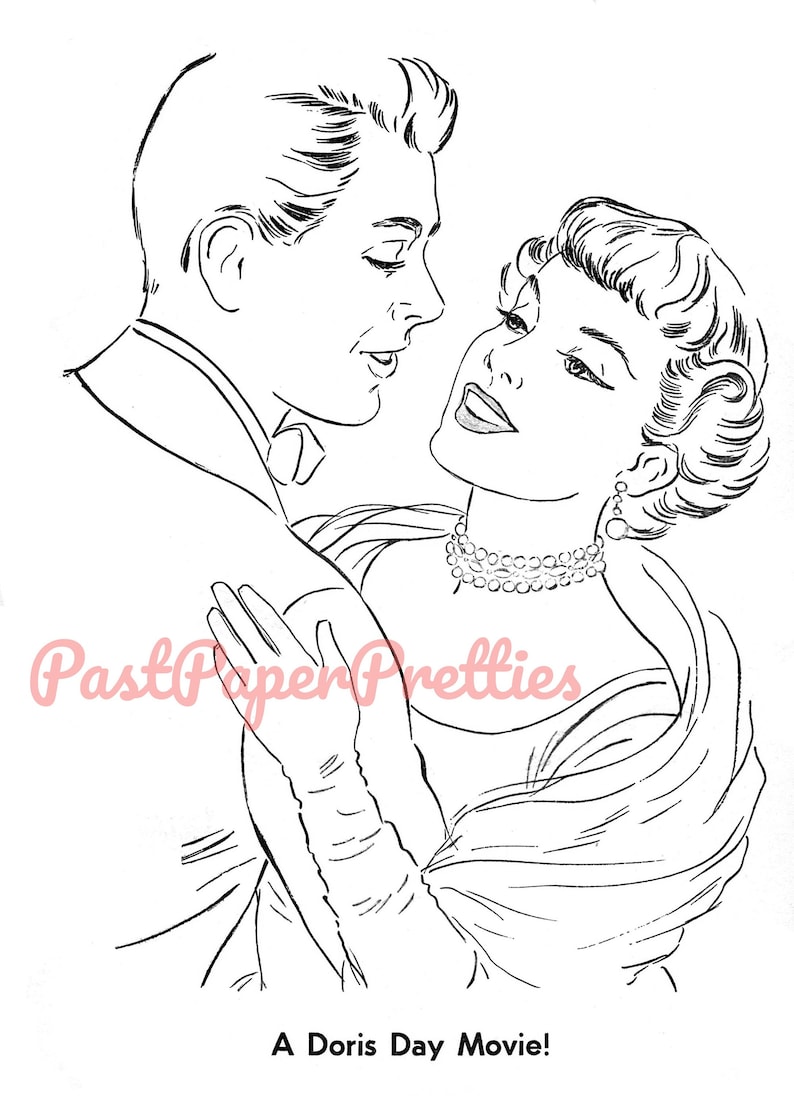 Vintage Printable Doris Day Coloring Book Pages Movie Star - Etsy