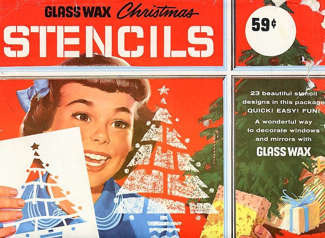 Vintage Printable Christmas Spray Snow Can Stencils PDF Instant Digital ...