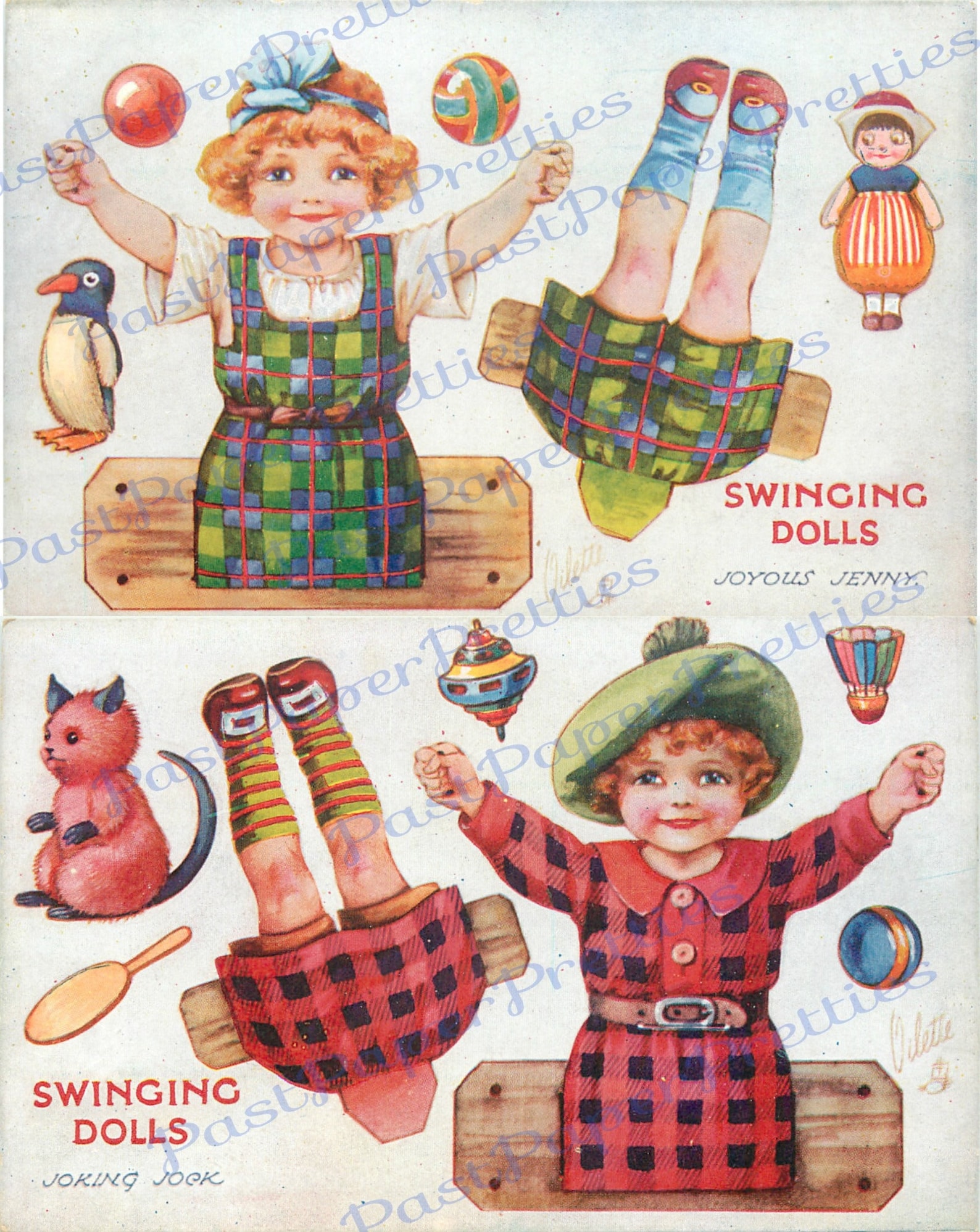 Vintage Printable Antique Swinging Paper Dolls Cute Children on Swings ...