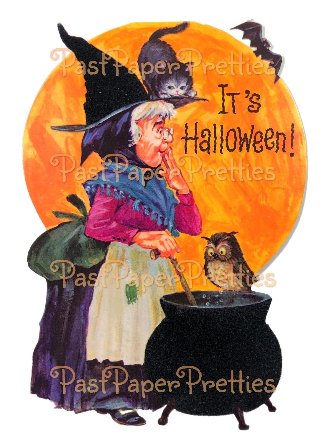 Vintage Cute Halloween Witches Collage Sheets & Full Card - Etsy