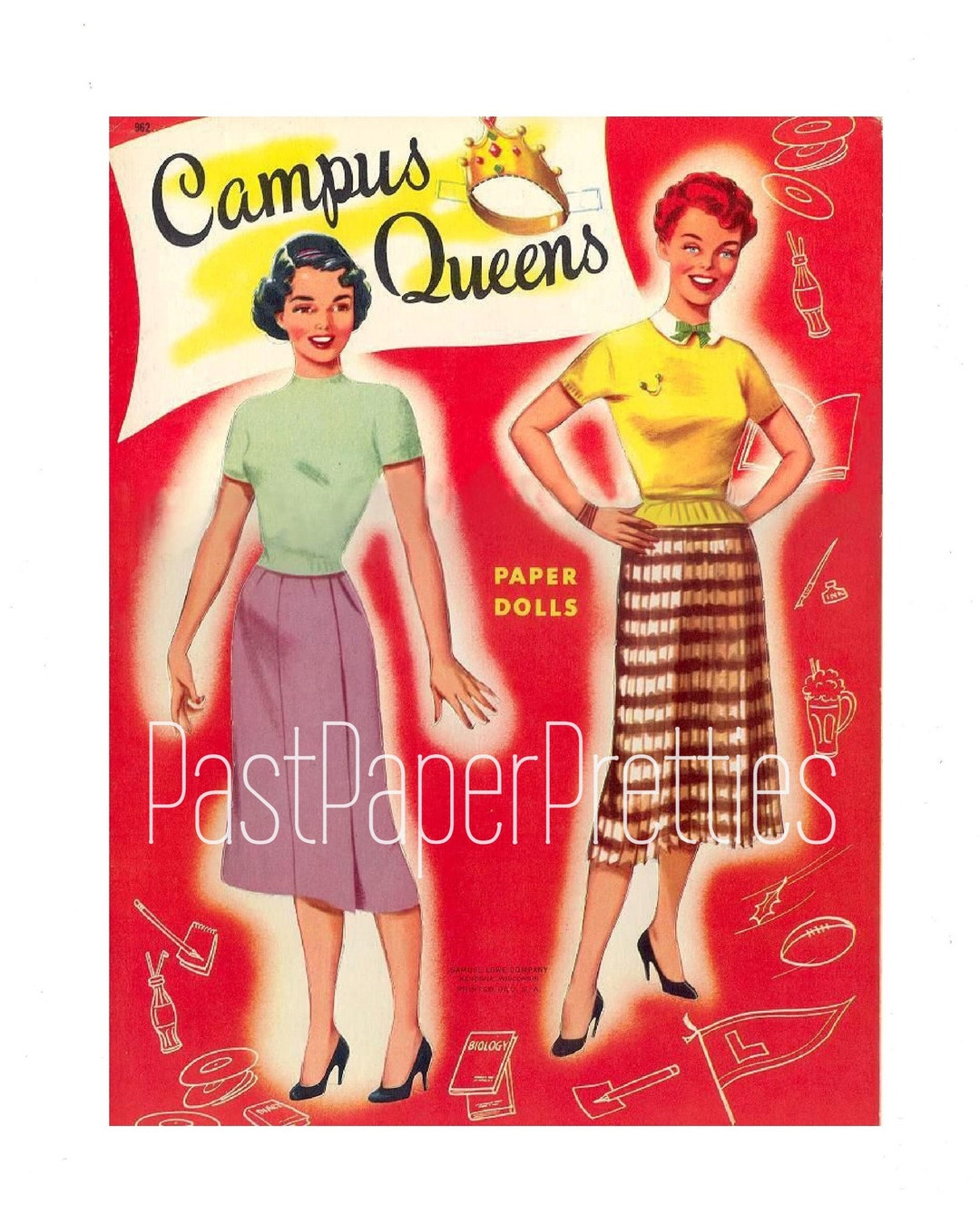 Vintage Paper Dolls Campus Queens C. 1960s Printable PDF Instant ...