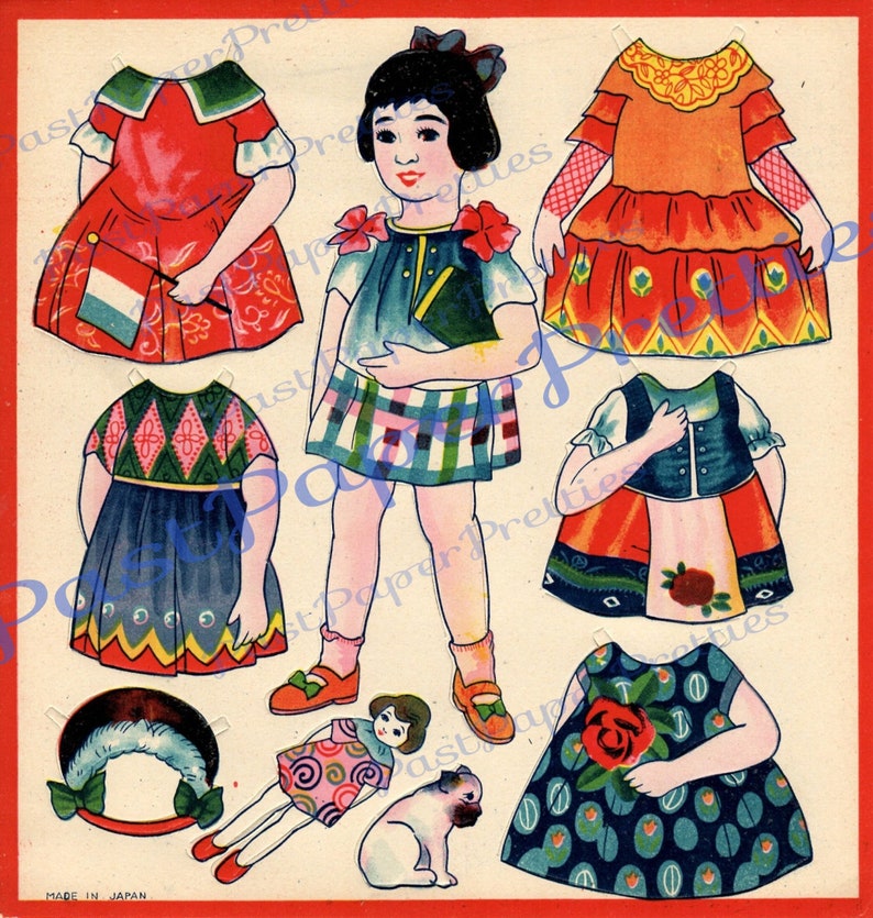 Vintage Printable Antique Japanese Paper Dolls Collage Sheets - Etsy