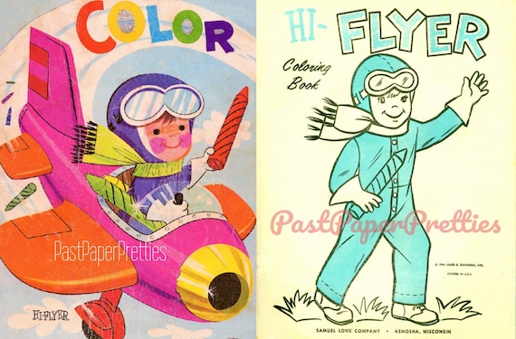 Vintage Printable Coloring Book Hi-flyer C. 1966 PDF Instant - Etsy