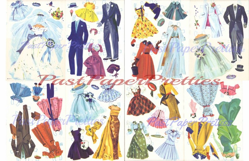 Vintage Paper Dolls The Heavenly Blue Wedding C 1955 Etsy