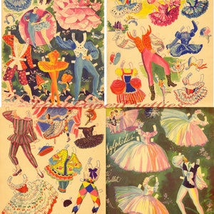 Vintage Paper Dolls Ballet Dancers C. 1947 Printable PDF Instant ...