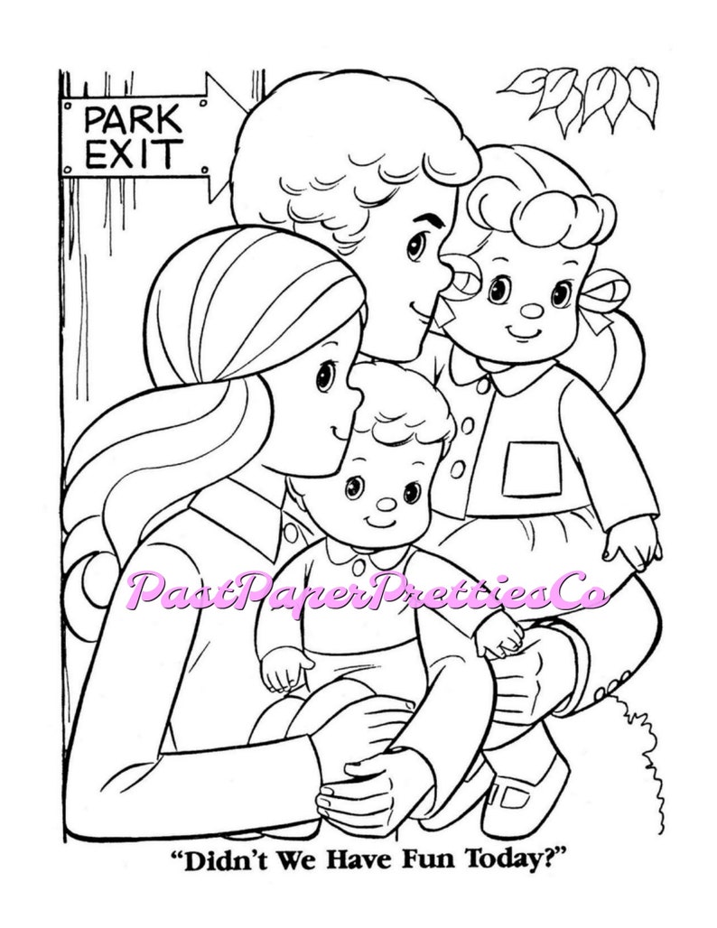 Vintage the Sunshine Fun Family Coloring Book Printable PDF Instant ...