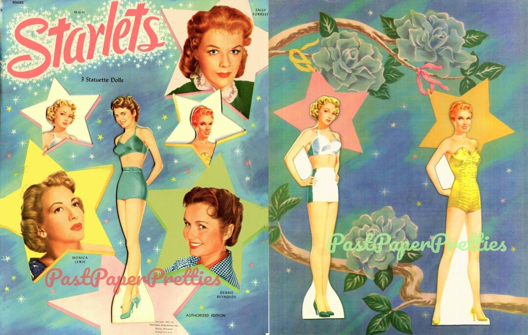 Vintage Movie Star Paper Dolls Starlets C. 1951 Printable PDF Instant ...