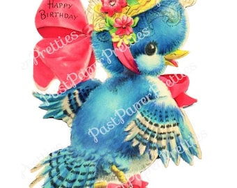 Blue Bird Birthday Card - Etsy