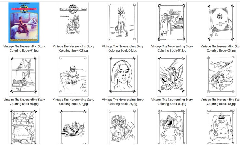 Vintage Printable Coloring Book the Neverending Story 1984 PDF Instant ...