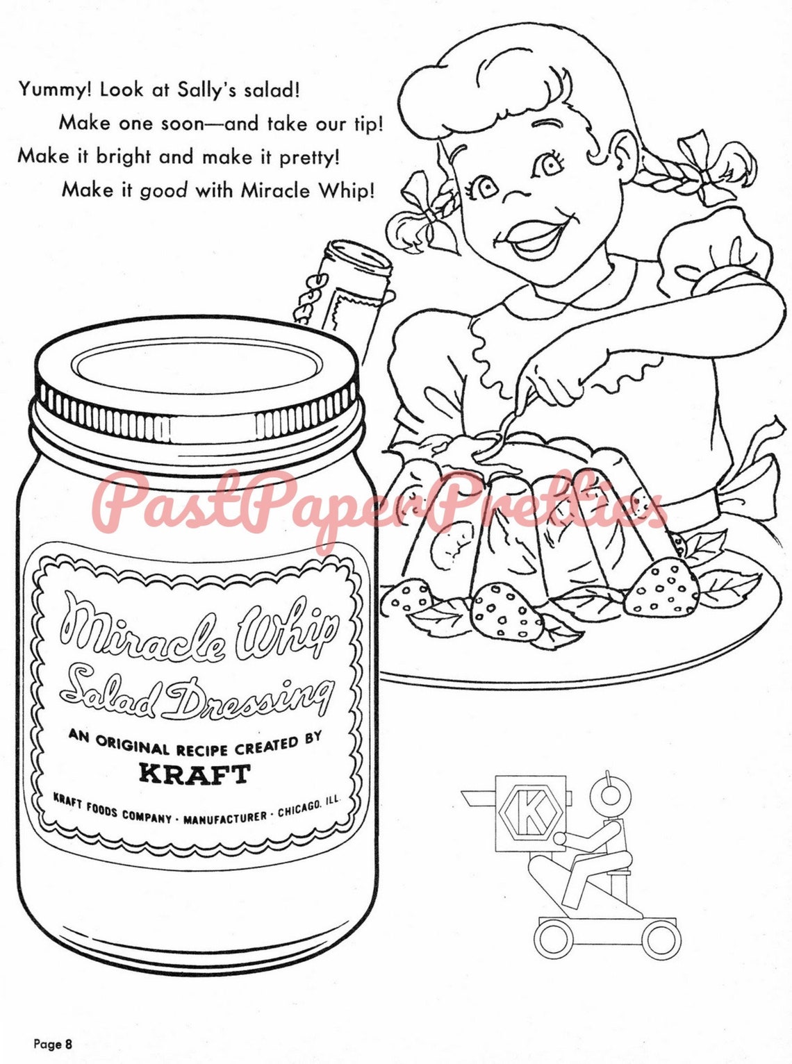 Vintage Printable Coloring Book Pages Super Market Coloring - Etsy