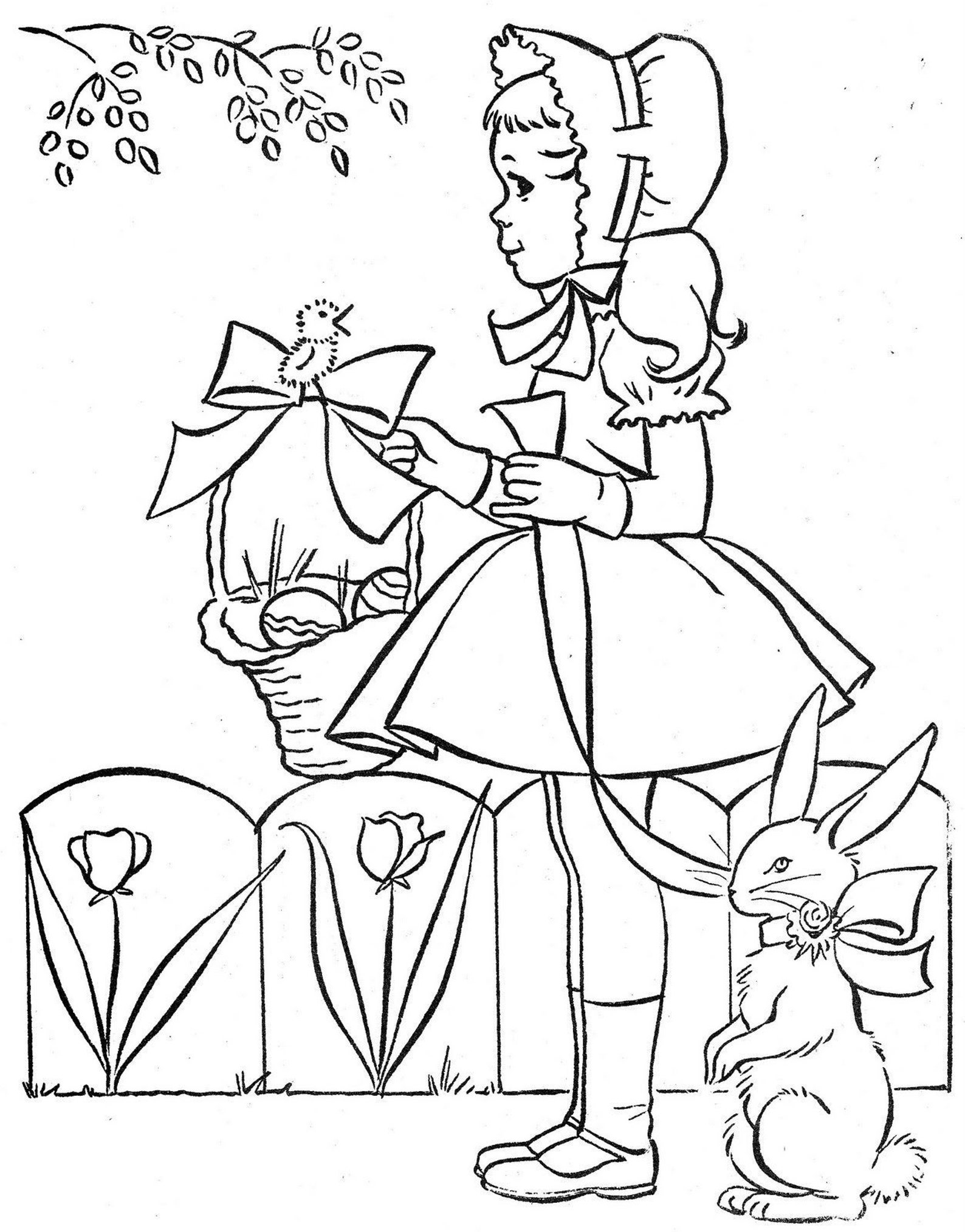 Vintage Printable Easter Coloring Book Pages Bunny's - Etsy