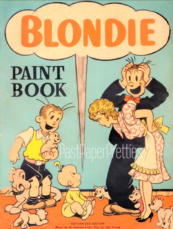 Vintage Printable Coloring Book Pages Blondie Paint Book C. - Etsy