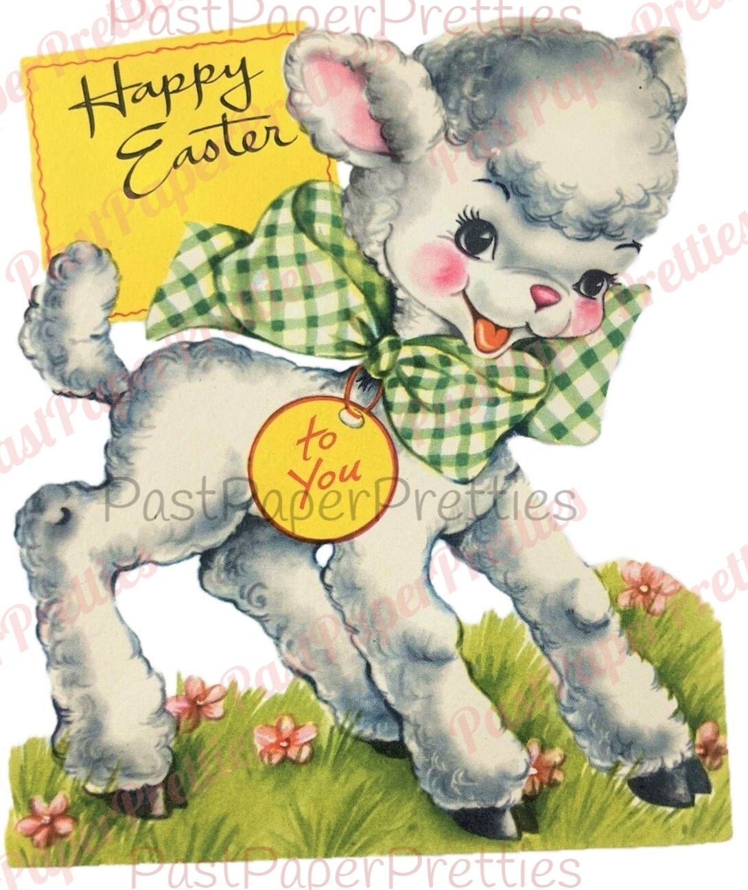 36 Vintage Easter Card Images Cute Lamb Collage Sheets and - Etsy