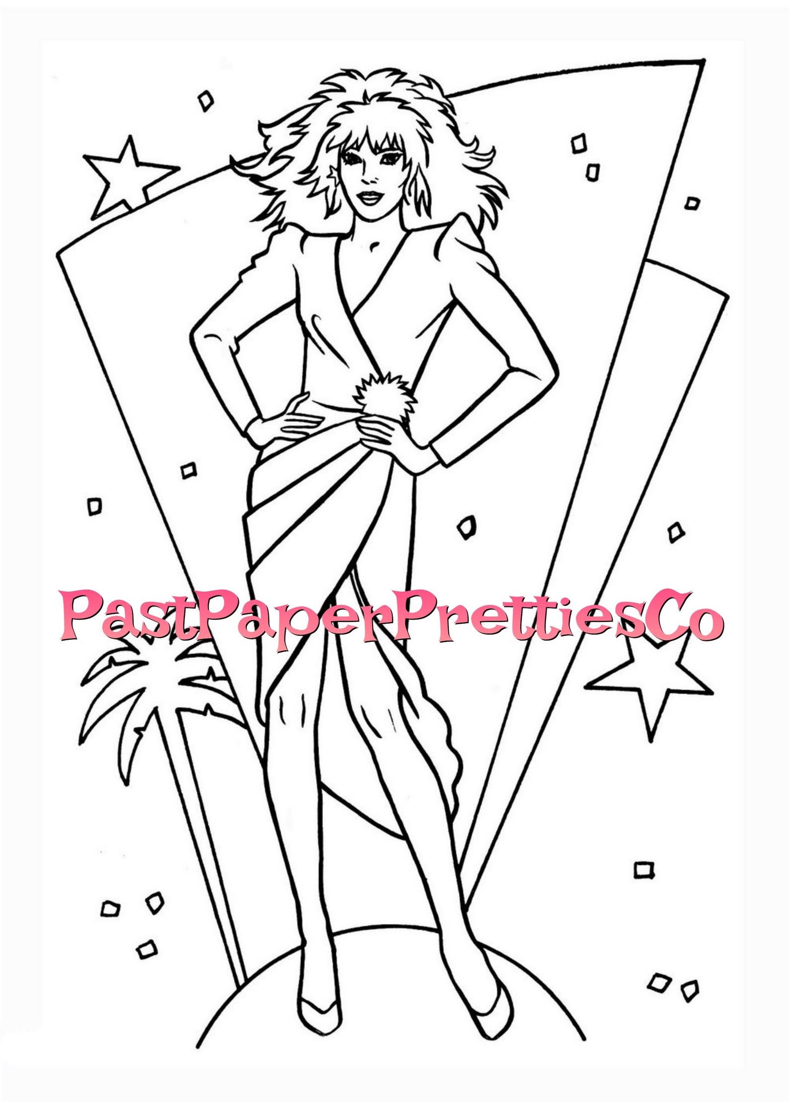 Vintage Jem and the Holograms Giant Coloring Book 1985 Printable PDF ...