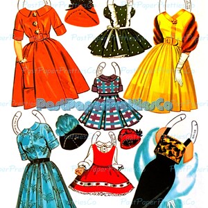 Vintage Wedding Paper Dolls Bridal Party 1959 Printable PDF Instant Digital Download 5 Retro ...