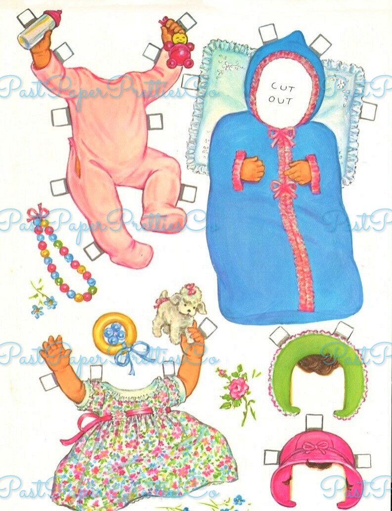 Vintage Paper Dolls Baby Anne C. 1964 Cute Little Baby Girl - Etsy