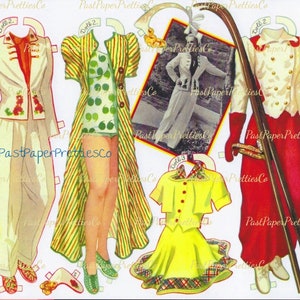 Vintage Paper Dolls Sonja Henie Ice Skating Star 1939 Printable PDF ...