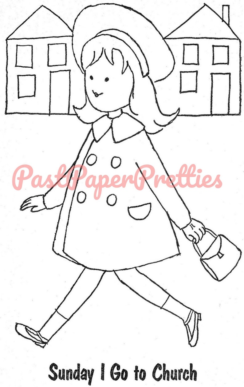 Vintage Printable Coloring Book Pages Day by Day C. 1962 PDF - Etsy