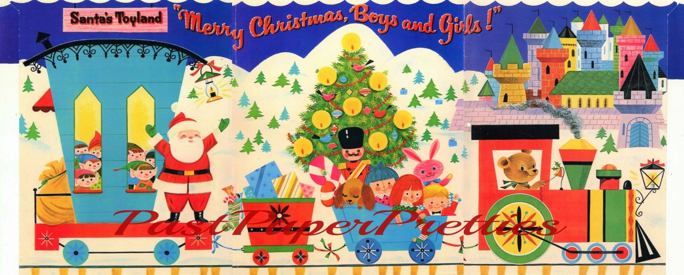 Vintage Printable Paper Dolls Santas Toyland Playbook Activity Book C ...